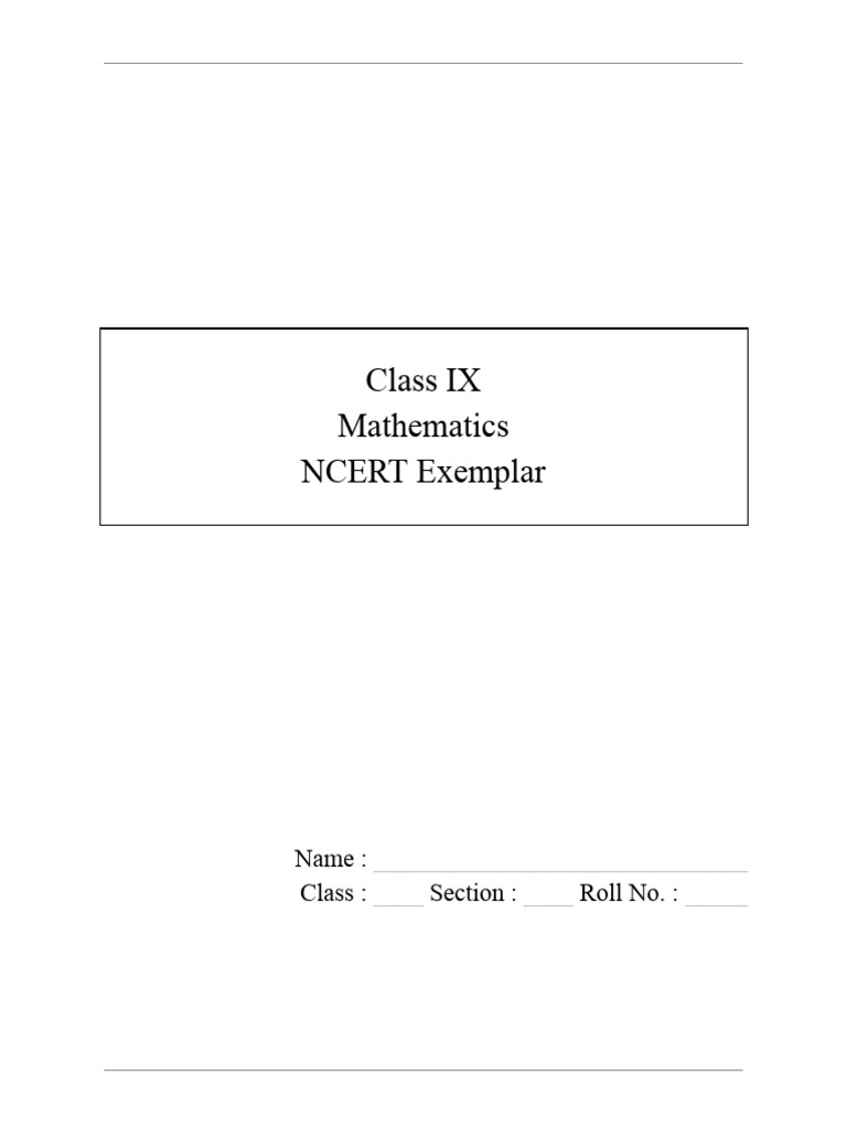 IX Maths Exempler | PDF | Cartesian Coordinate System | Numbers