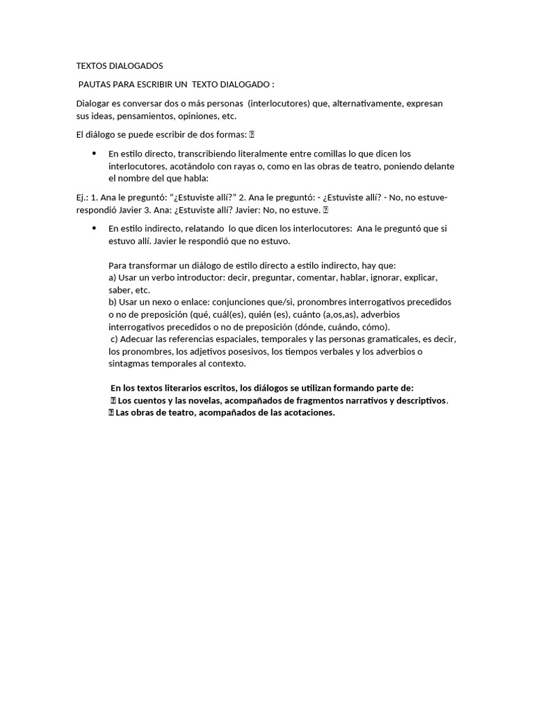 Pautas para Escribir Diálogos Efectivos | PDF