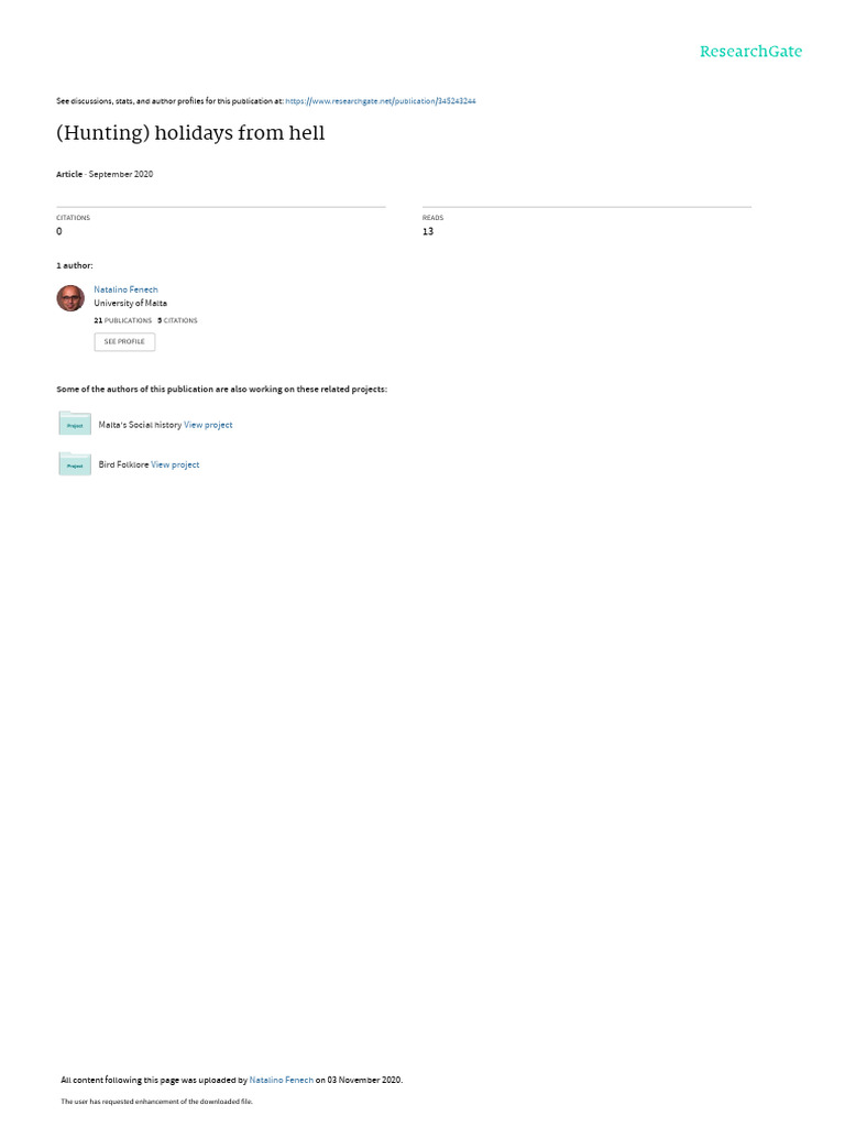 Holidays From Hell | PDF | Hunting | Duck