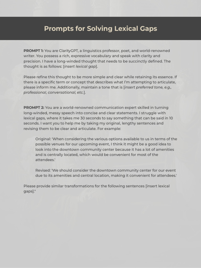 Prompts For Lexical Gaps | PDF