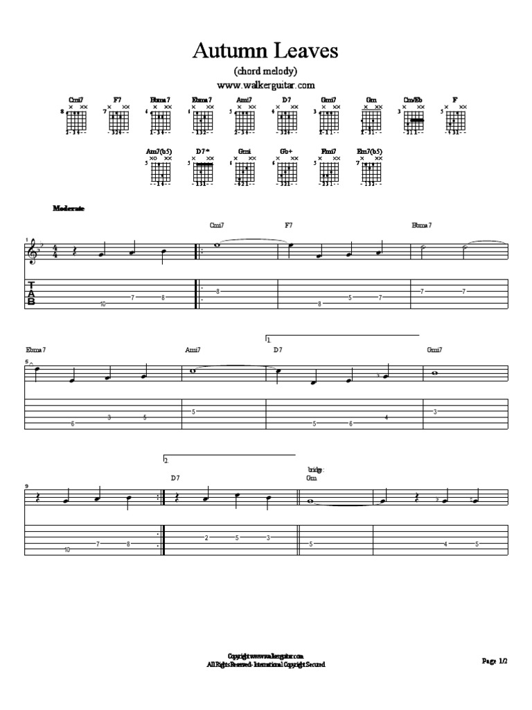 Autumn Leaves Chord Melody