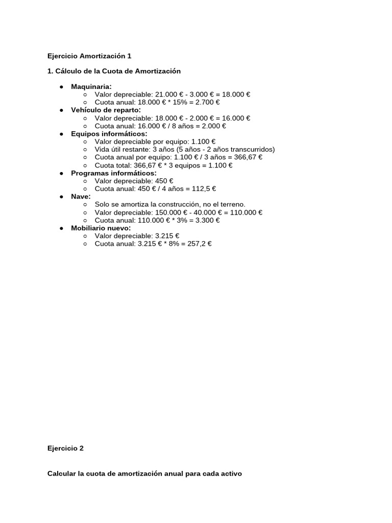 Ejercicio Amortización ut5 | PDF | Hoja de balance | Contabilidad