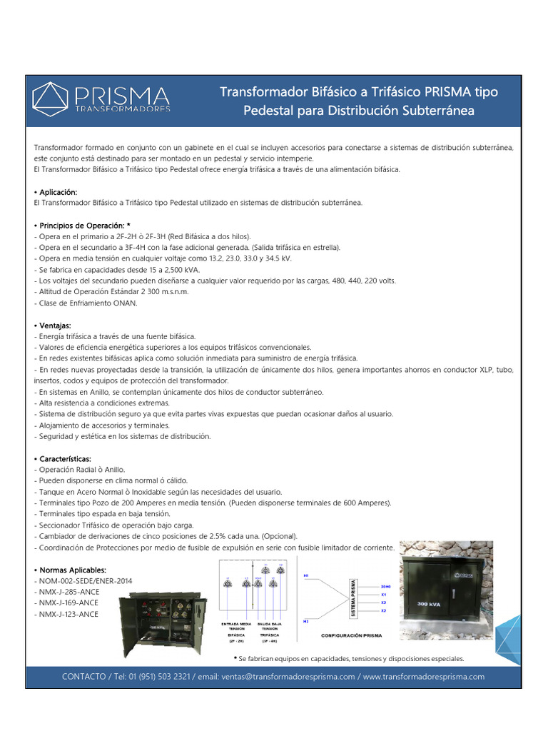 Catalogo PRISMA Pedestal | PDF | Transformador | Electricidad