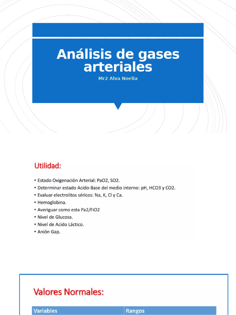 Analisis de Gases Arteriales | PDF