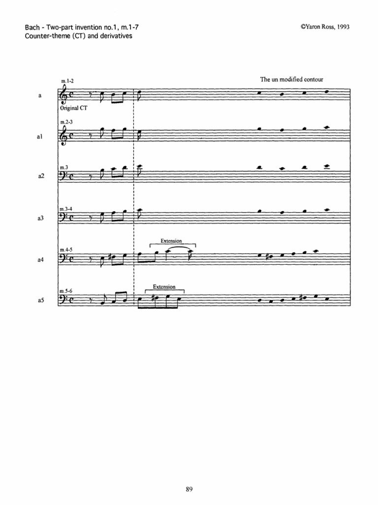 Bach - Two-part invention no. 1, m 1-7 | PDF