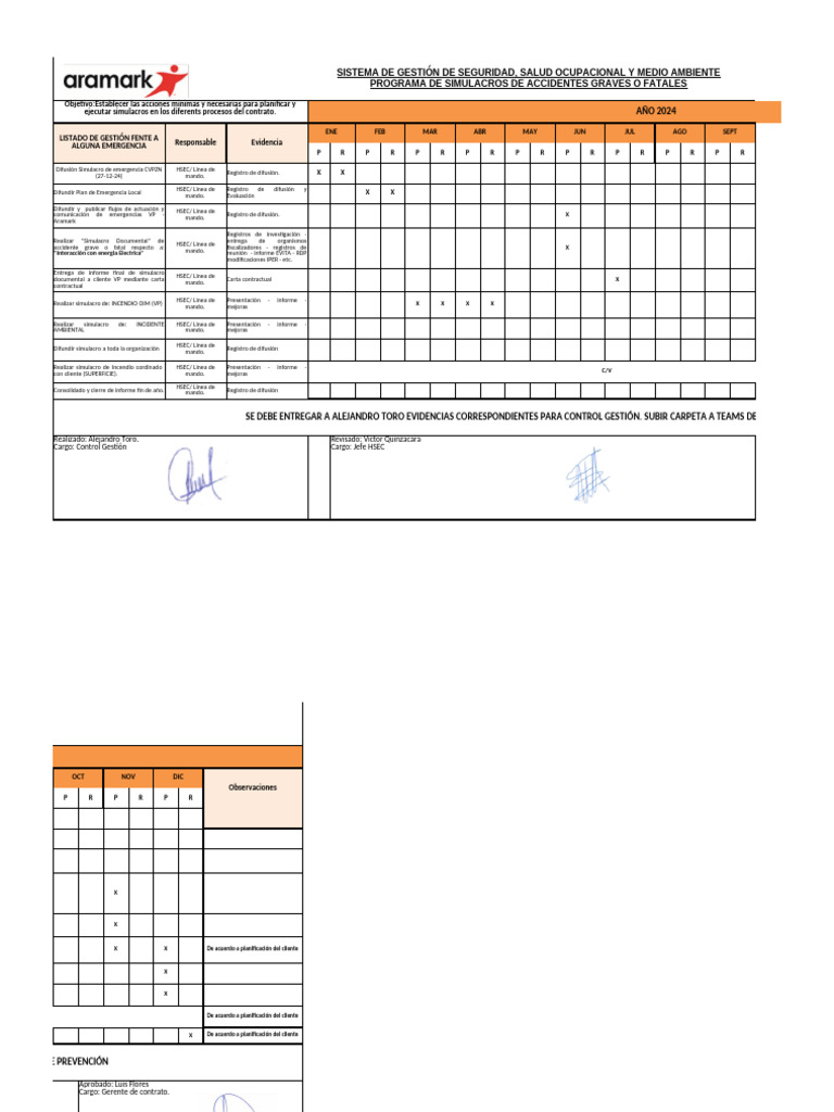 Programa Simulacros 2024. | PDF