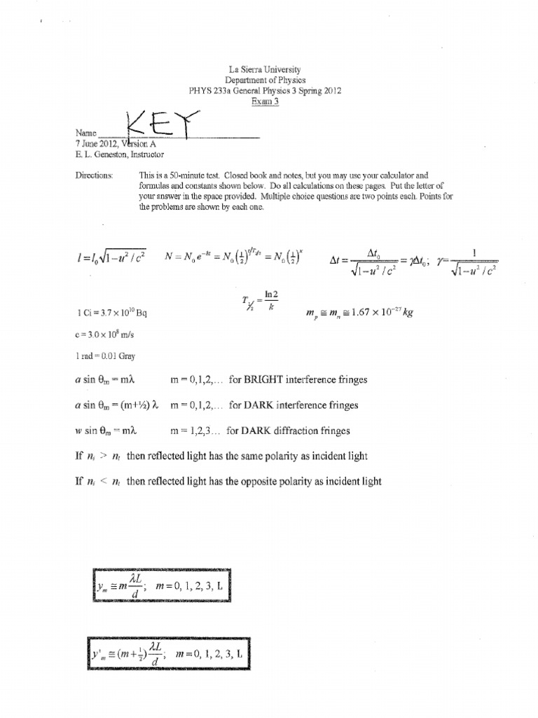 Exam3 - s12 - Solutions | PDF