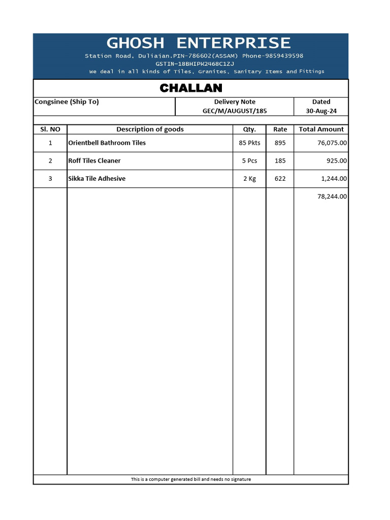 Ghosh Bill 2 | PDF