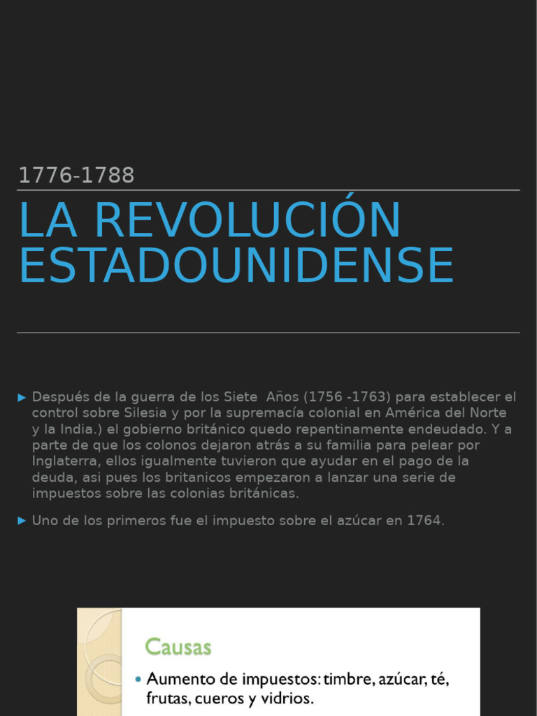 La Revolucion Estadounidense | PDF