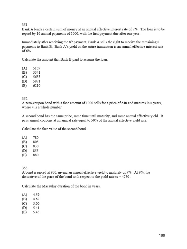 Sample FM 8 | PDF | Bond Duration | Bonds (Finance)