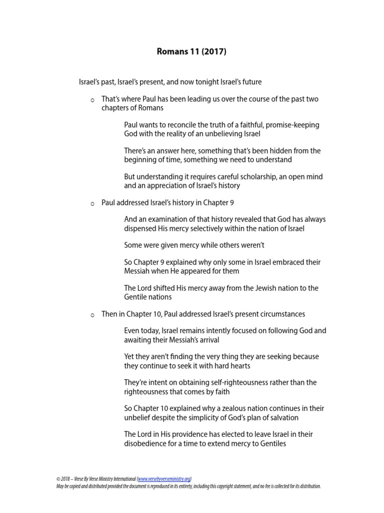 Romans Lesson 11 Notes File | PDF | Paul The Apostle | Elijah