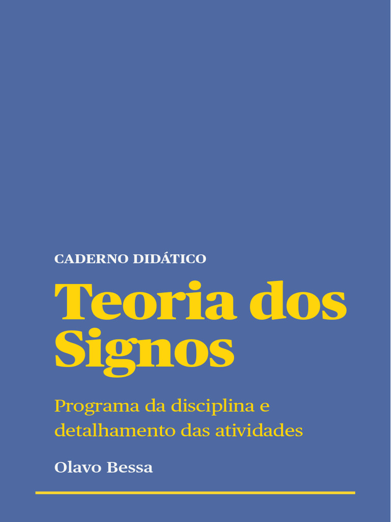 02_-_Programa_Teoria_dos_Signos_2024 | PDF | Semiótica | Realidade