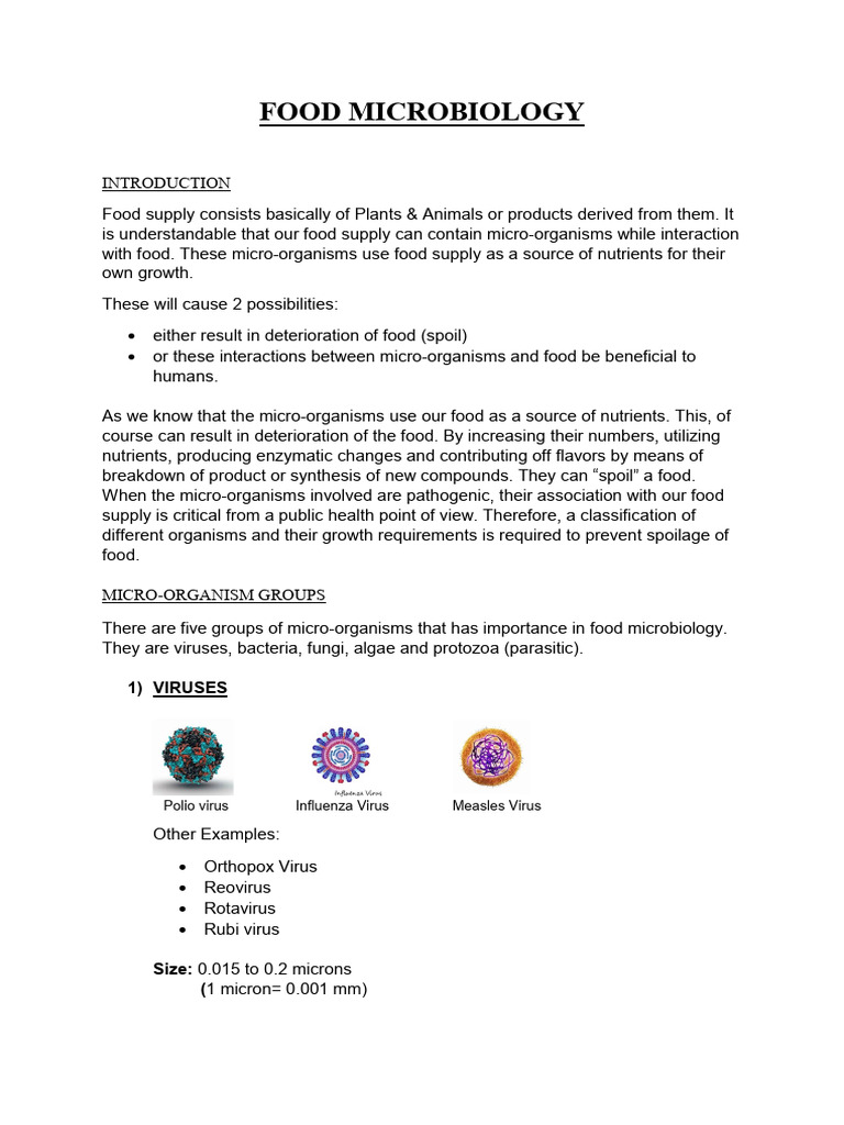 Overview of Food Microbiology | PDF | Microorganism | Yeast