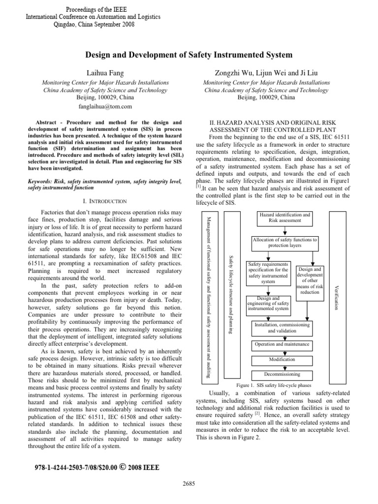 Safety Instrumented Systems Design and Development of | PDF | Risk ...