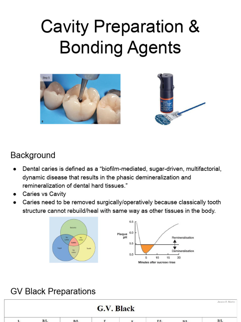 Cavity Preparation & Bonding Agents | PDF