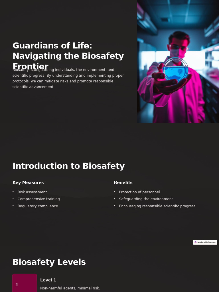 Guardians of Life Navigating The Biosafety Frontier | PDF