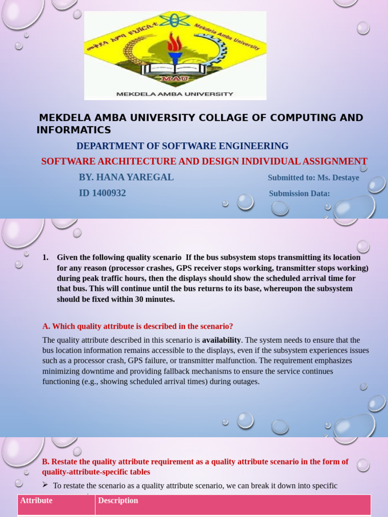 SAD Individual Assignment | PDF | System | Client–Server Model