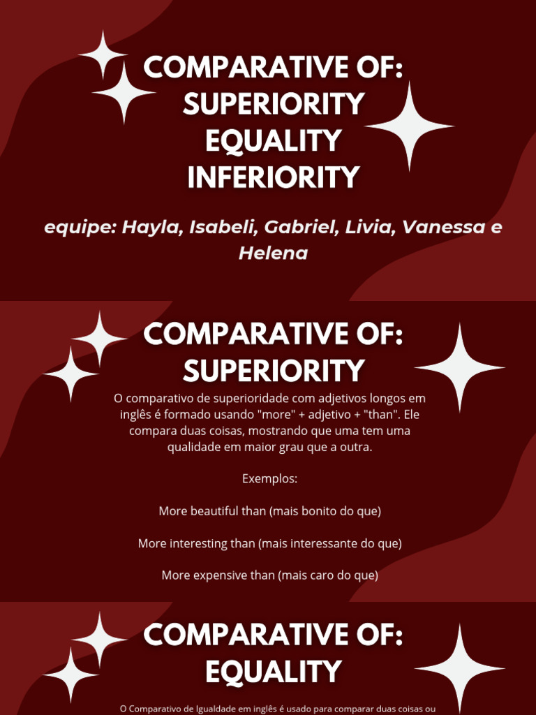 Comparative of Superiority Equality Inferiority PDF | PDF