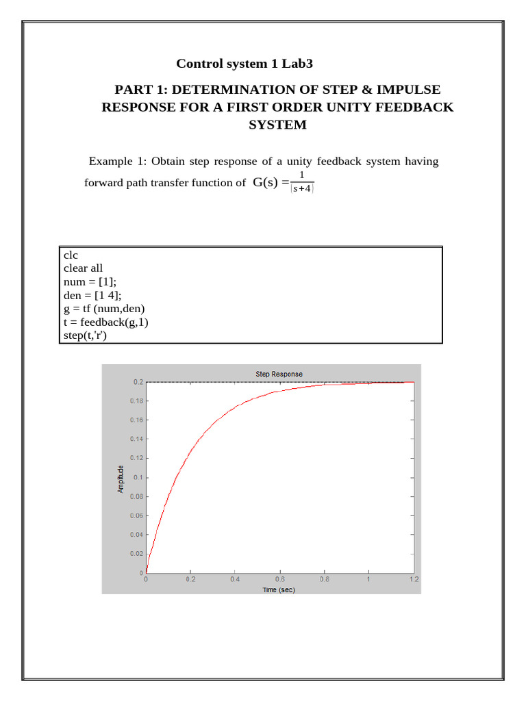 First & Second Order System Responses | PDF