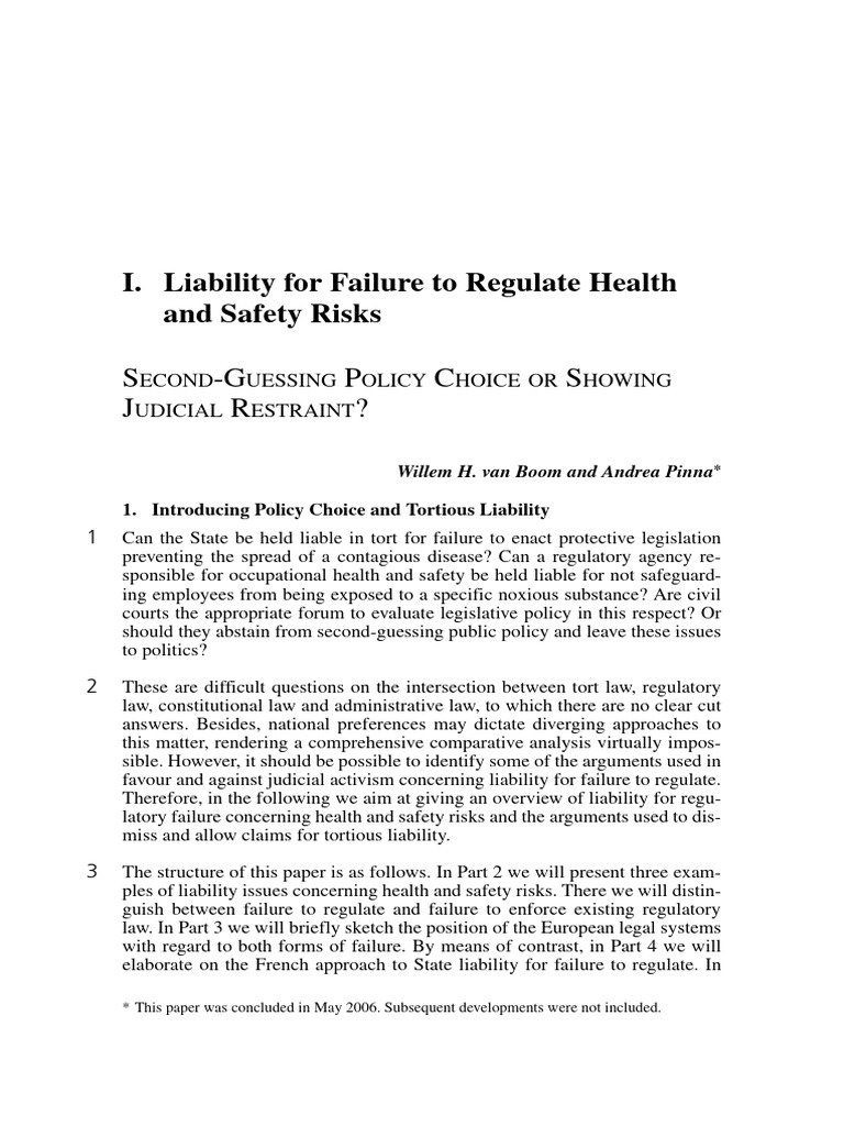 Legal Liability in Health Regulation | PDF | Tort | Legal Liability