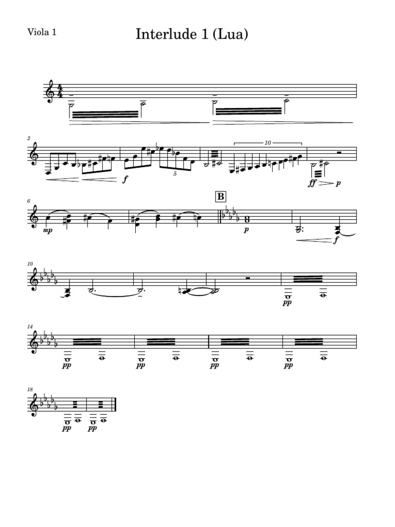 Lua String Quartet Interlude - First Violin | PDF