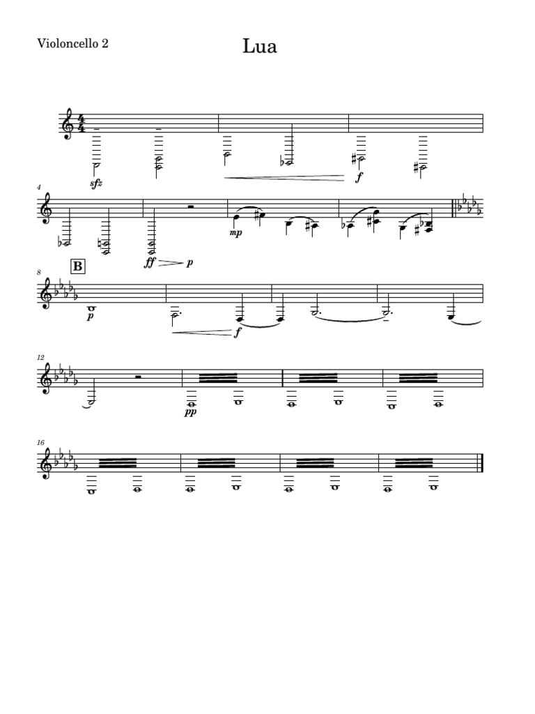 Lua string quartet Violoncello | PDF