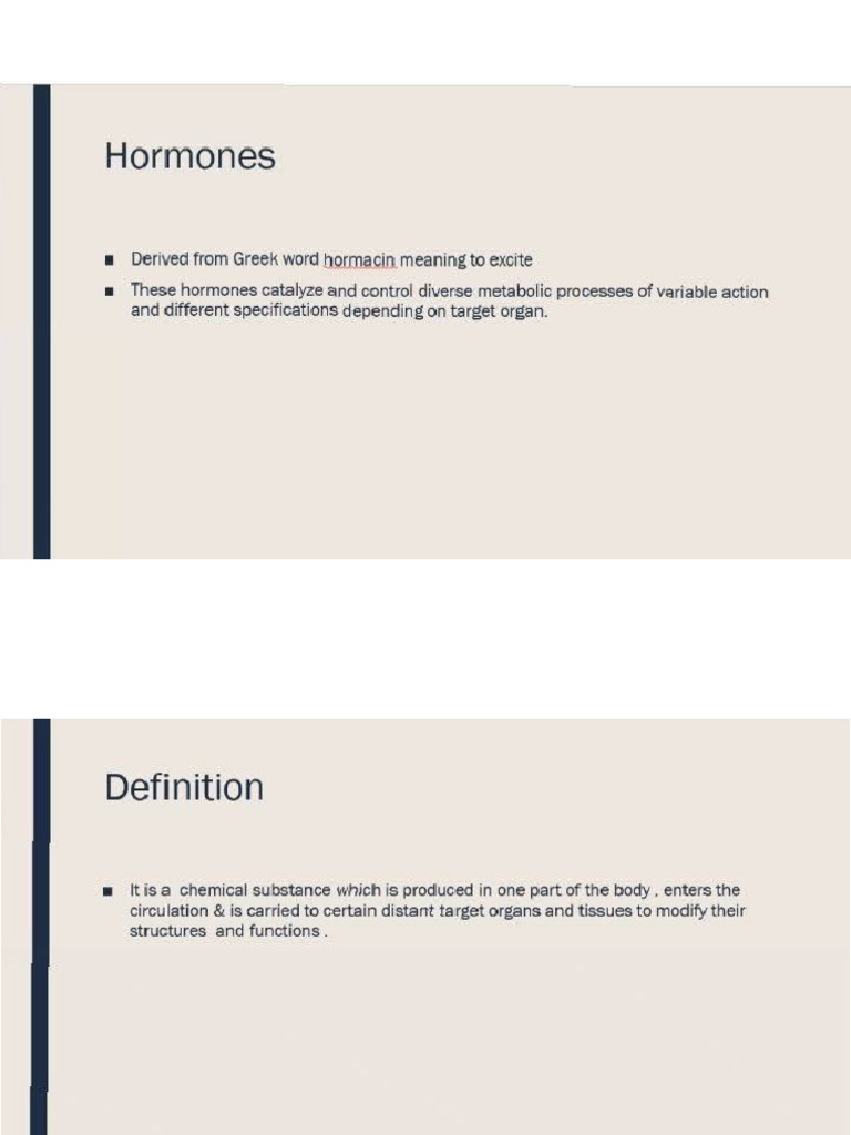 Classification of Hormones by DR Saba 2 | PDF