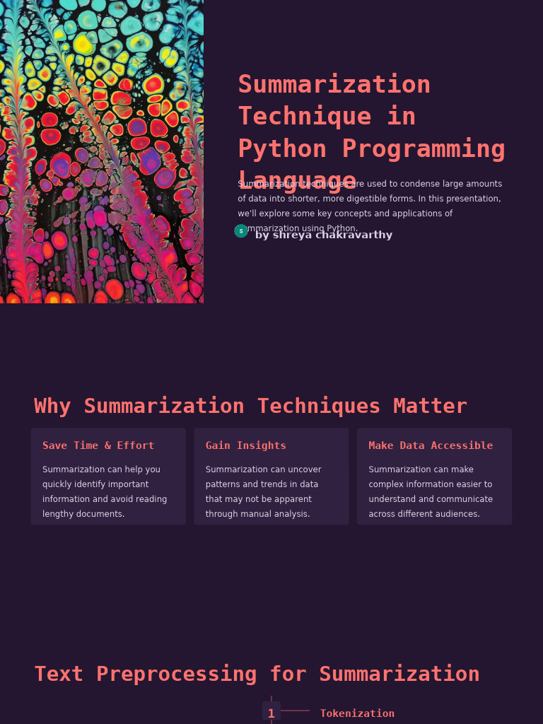 Summarization Technique In Python Programming Language Pdf Information Science Cognitive