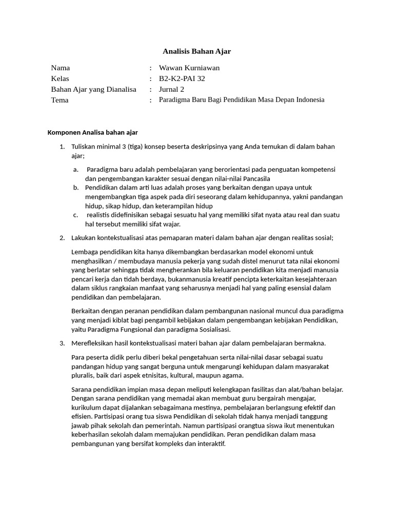 Analisis Bahan Ajar Modul 5 KB 4 | PDF