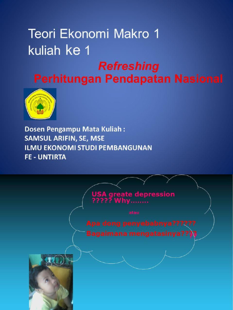 Teori Ekonomi Makro 1 Kuliah Ke 1 - 20241229 - 232749 | PDF