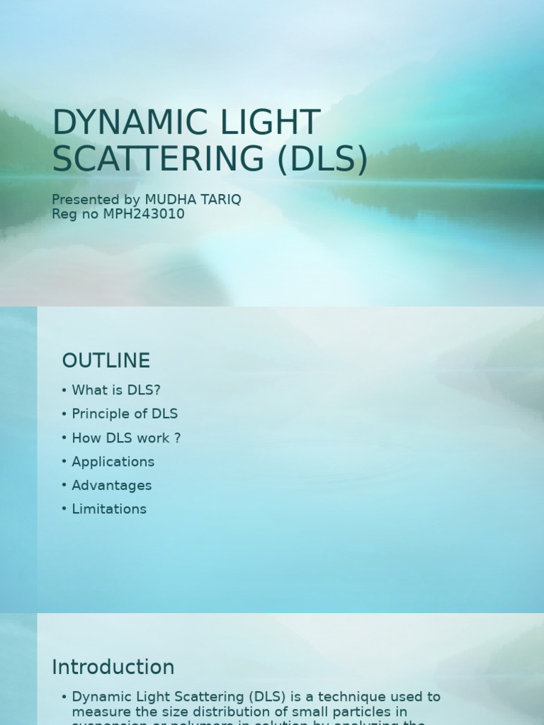 Dynamic Light Scattering (DLS) | PDF | Particulates | Materials