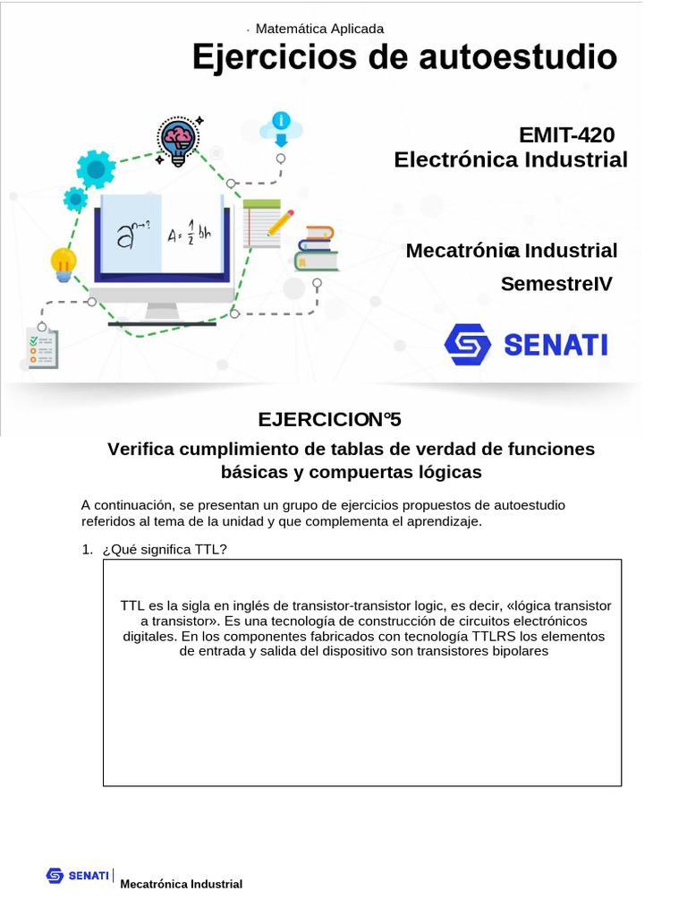 Emit Emit-420 Ejercicio T005 | PDF | Electrónica | Puerta lógica