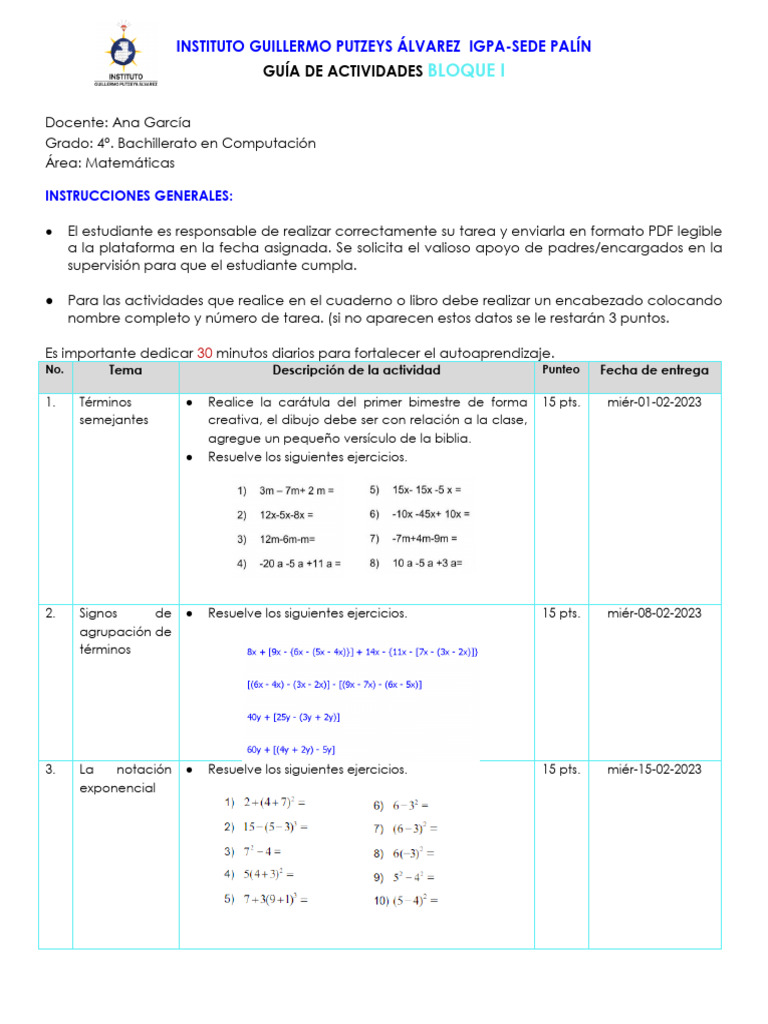 4o. Baco-Matemáticas | PDF
