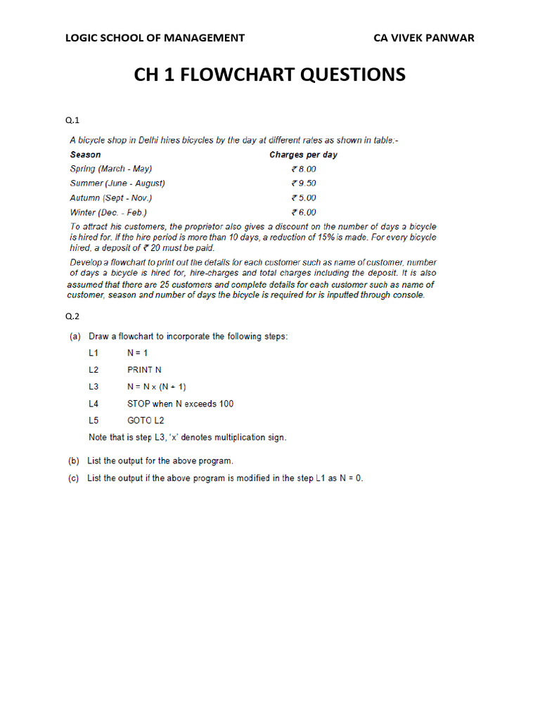 CH 1 FLOWCHART QUESTIONS_171ab364-a6cd-4b1c-b148-614835b597c5 | PDF