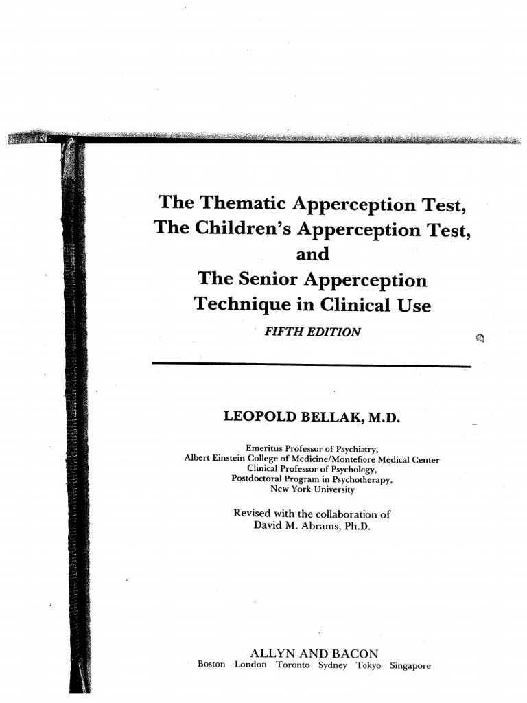 Bellak Manual of TAT | PDF