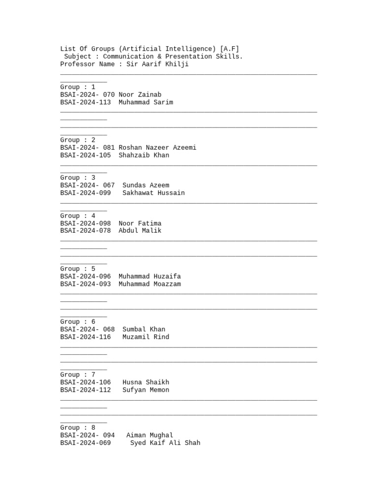 Communication & Presentations (Groups) | PDF