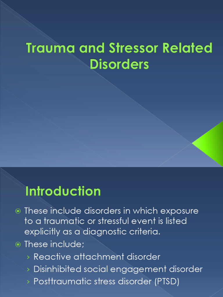 Trauma and Stressor Related Disorders | PDF | Psychological Trauma ...