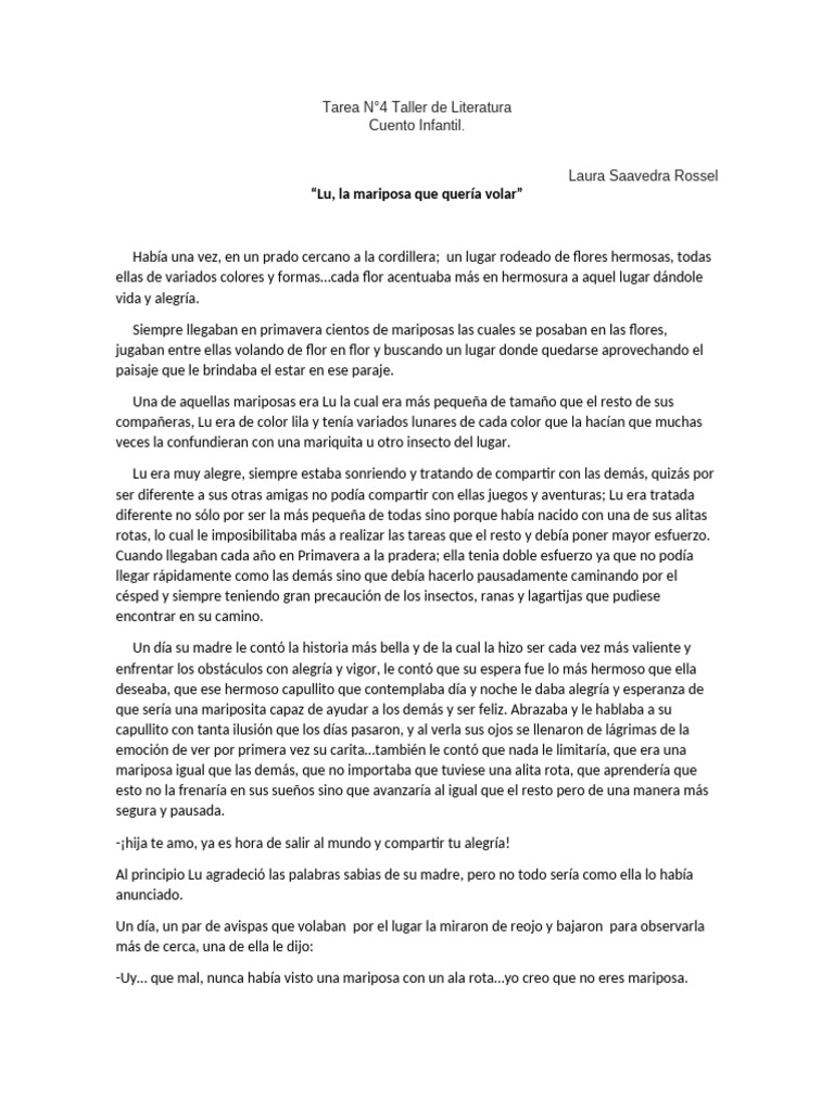 Tarea N°3 Taller Literario Tema Cesantía | PDF