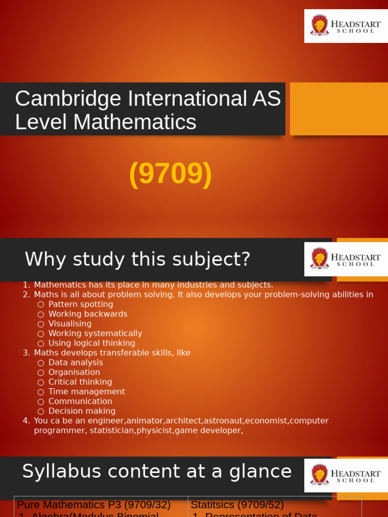 A2 Mathematics - 9709 | PDF