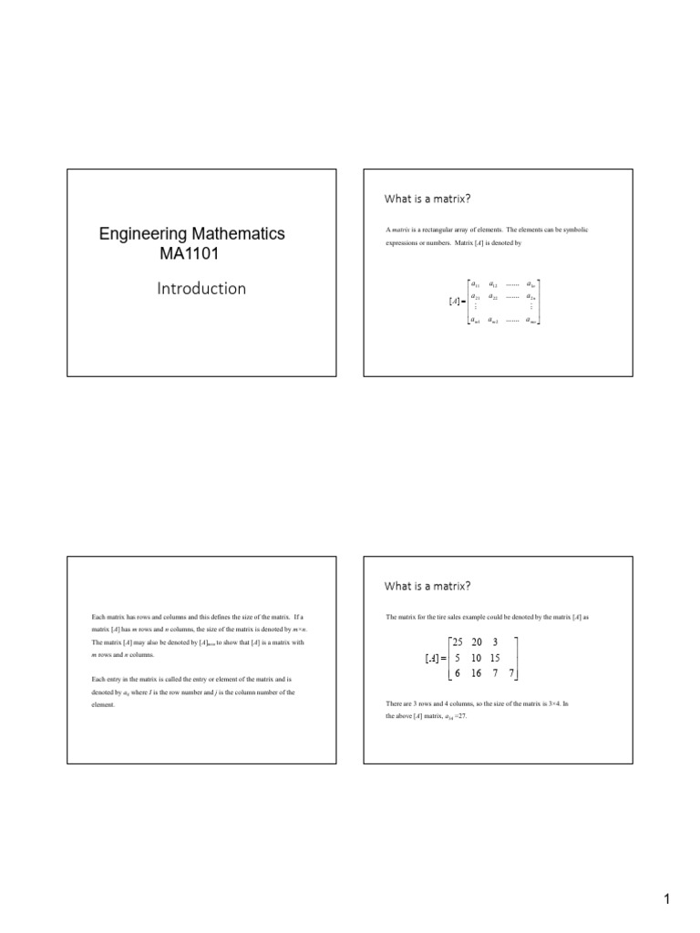 Matrice 1 | PDF | Matrix (Mathematics) | Determinant