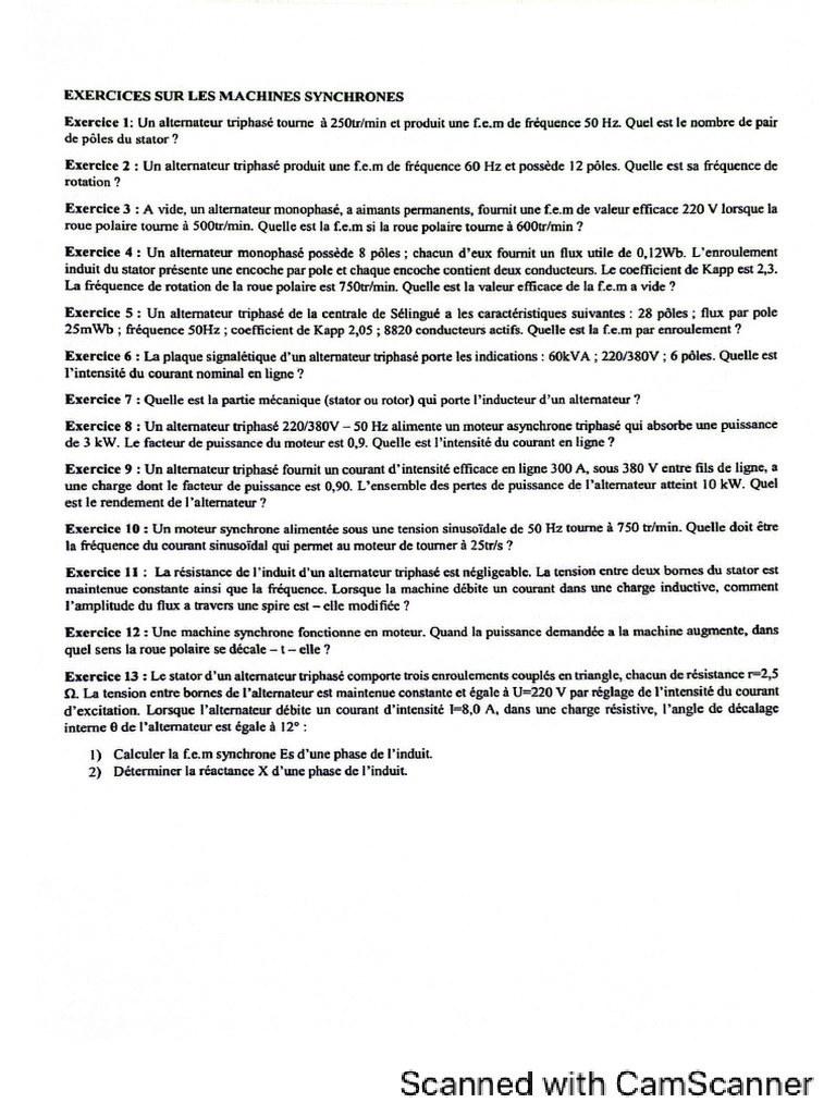 TD Machines Synchrone | PDF