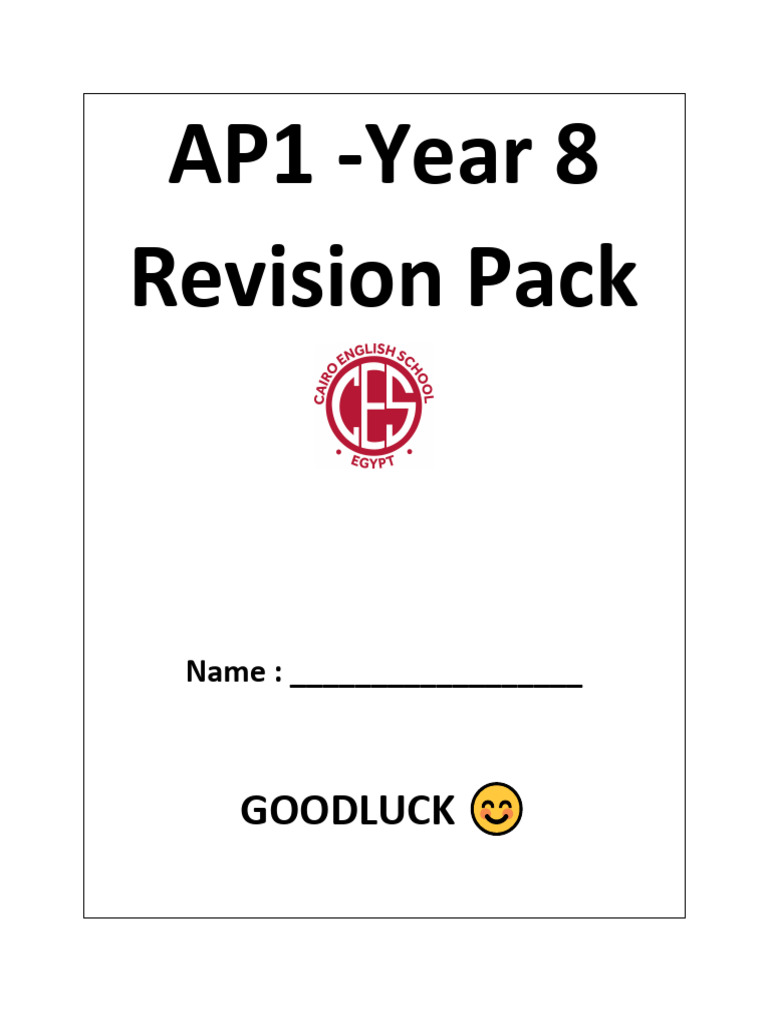 Year 8 AP1 Revision Pack 2024 2 | PDF