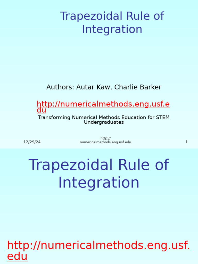 Numerical Integration: Trapezoidal Rule | PDF | Integral | Applied ... Numerical Integration: Trapezoidal Rule | PDF | Integral | Applied ...