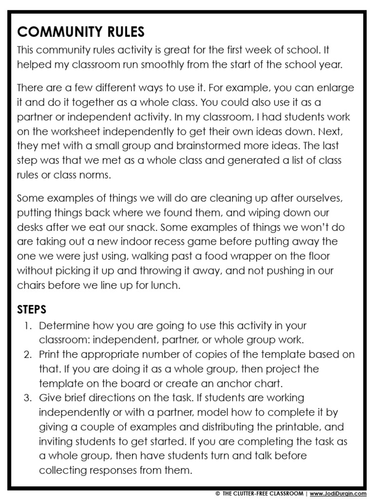Classroom Expectation Chart | PDF
