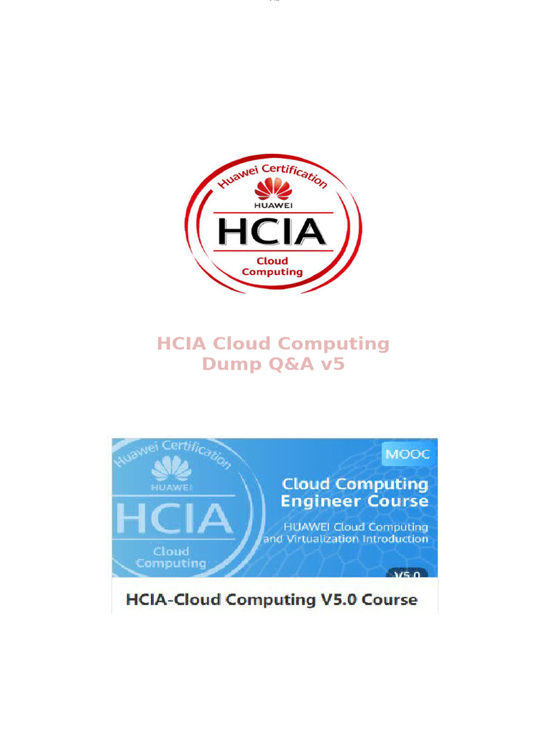 HCIA Cloud Computing Dump v5 Q&A | PDF | Computer Network | Cloud Computing