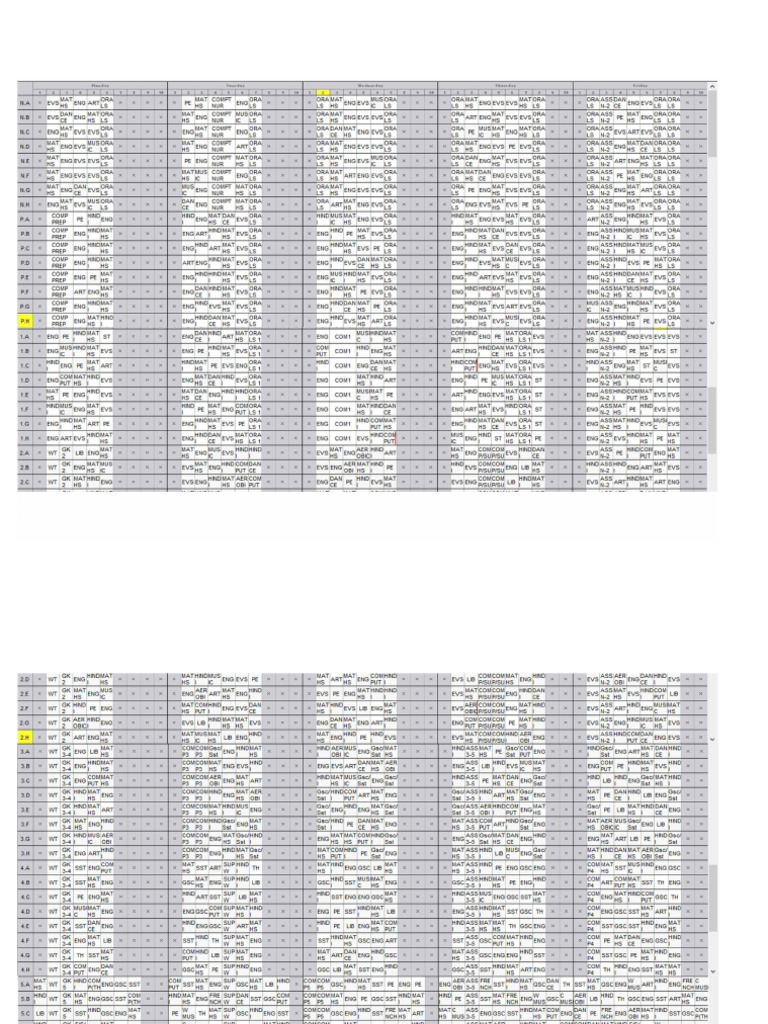 Class Time Table | PDF