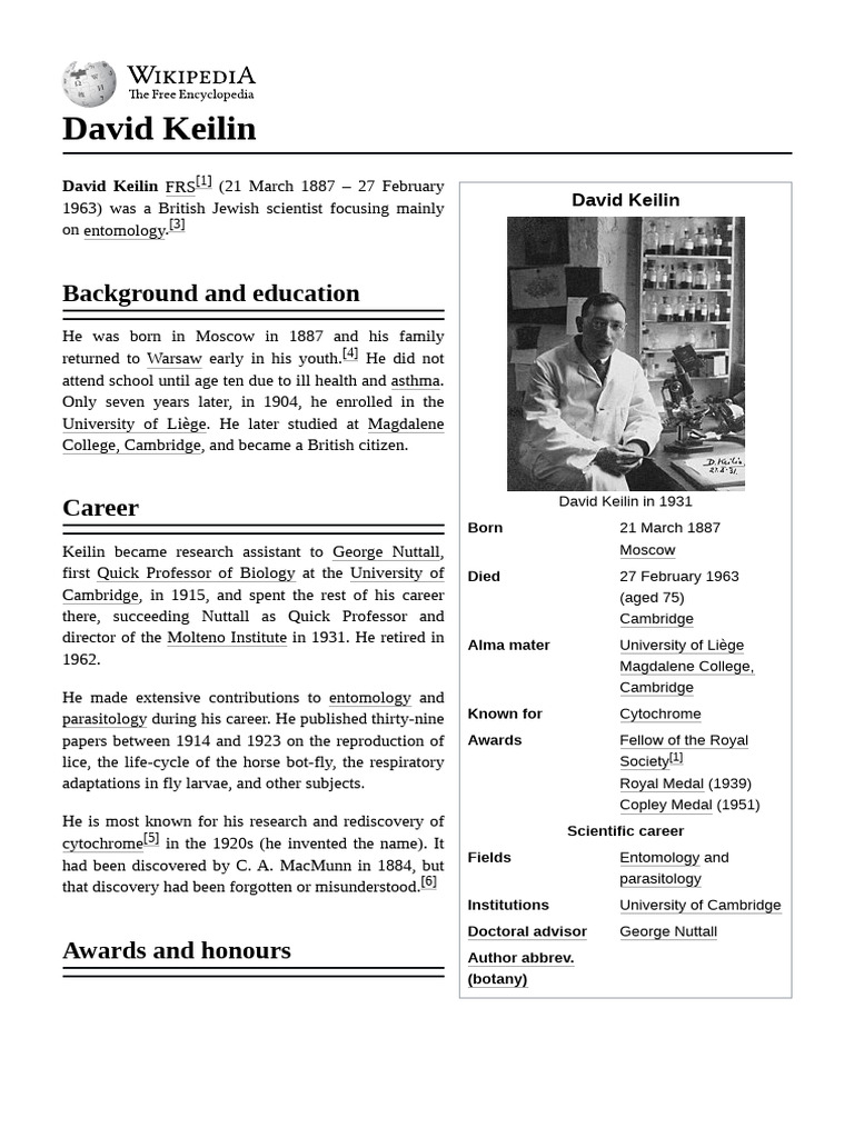David_Keilin | PDF | Royal Society