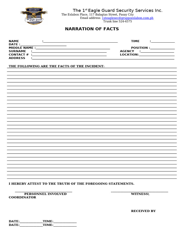 The 1st Eagle Guard Security Services Inc | PDF