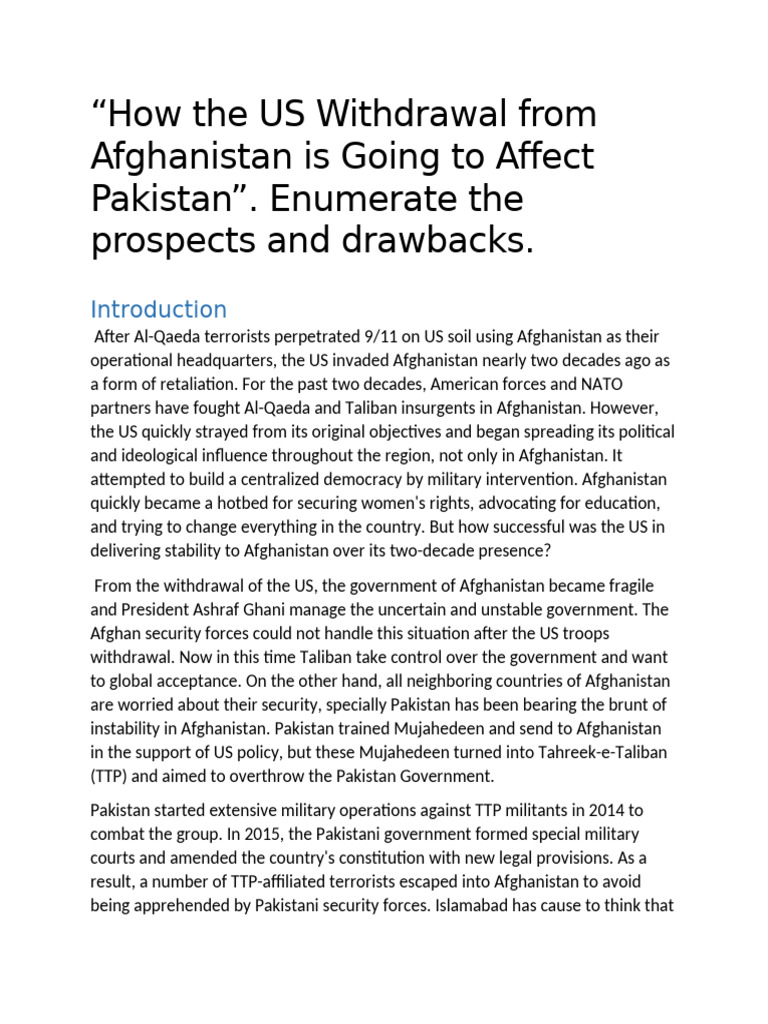 Us Withdrawal.edited | PDF | Afghanistan | Taliban