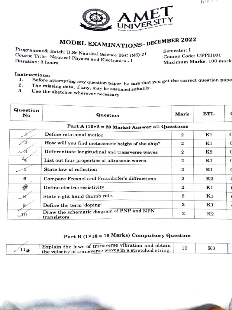 Nautical Physics Ii Model BSC 21 | PDF | Bipolar Junction Transistor ...